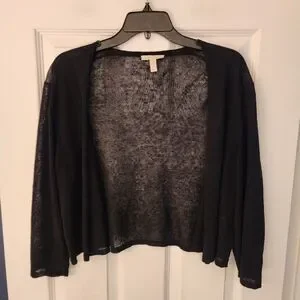 Eileen Fisher | Sweaters | Eileen Fisher Organic Linen Black Semi Sheer ...